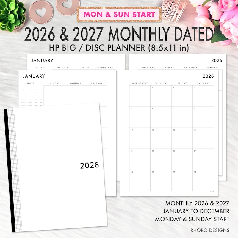 Planner 2026 Insert Pack - Etsy