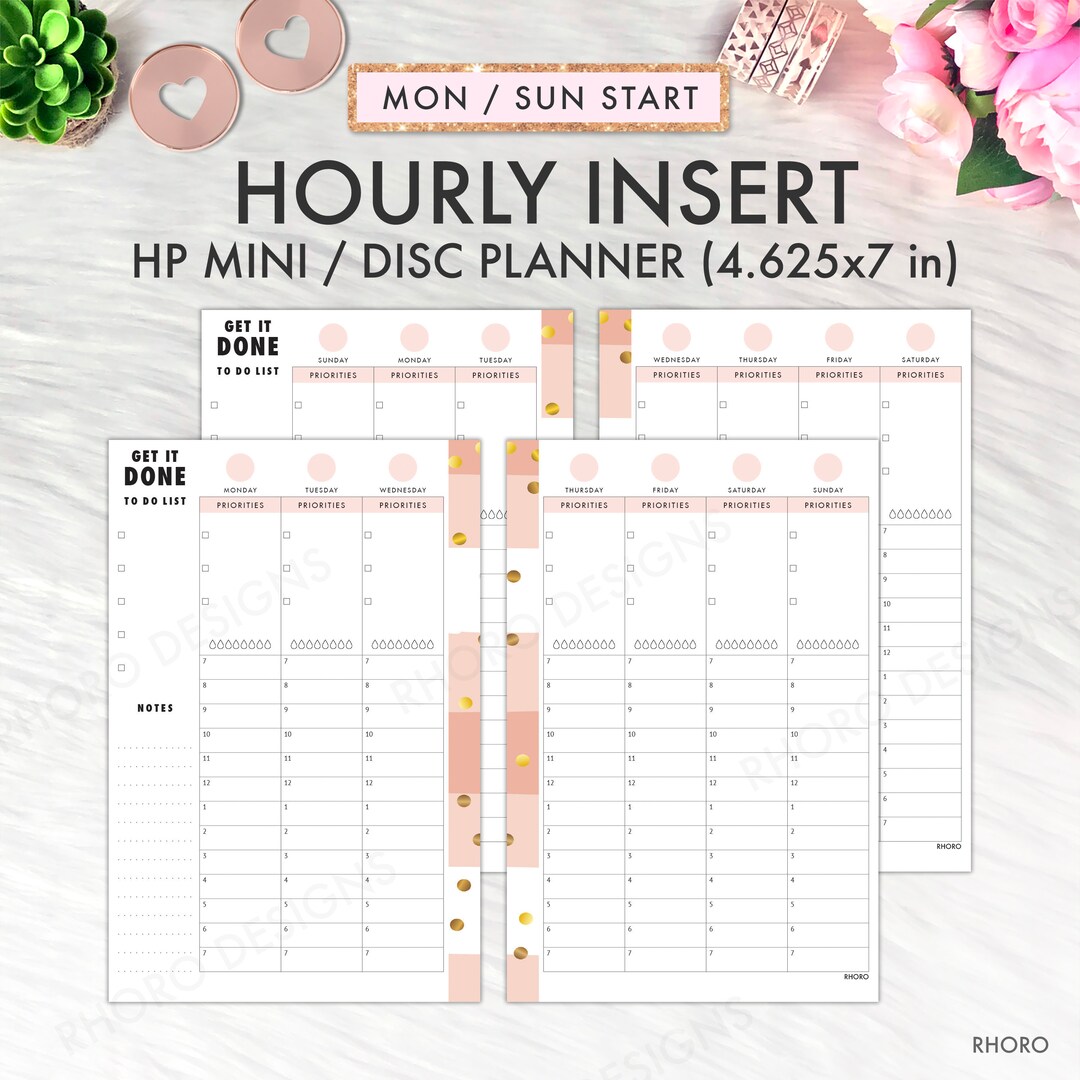 Happy Planner Mini Printable Insert, Happy Planner Hourly Layout ...
