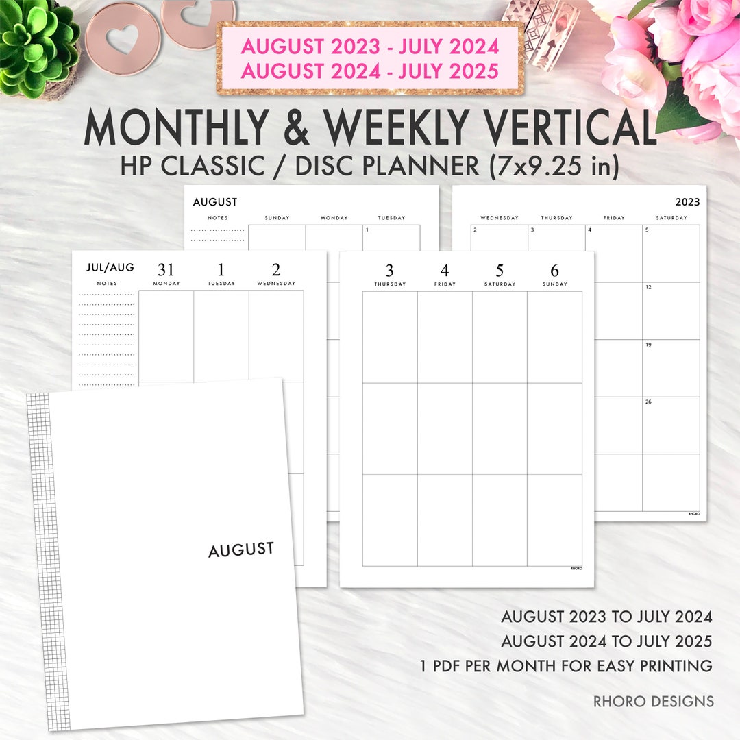 Happy Planner Classic Teacher Monthly Weekly Vertical Printable Inserts ...