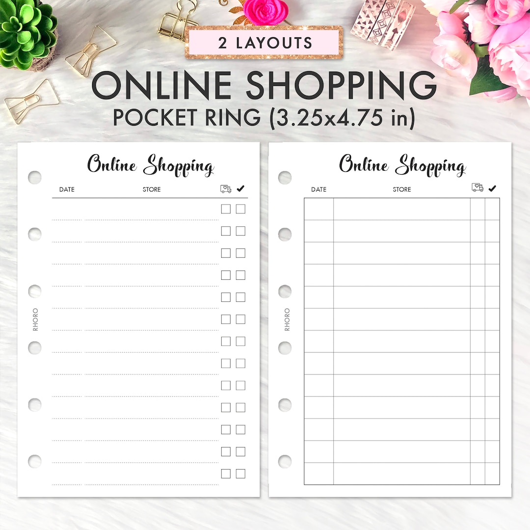 POCKET RING Printable Inserts, Online Shopping, Online Purchase ...