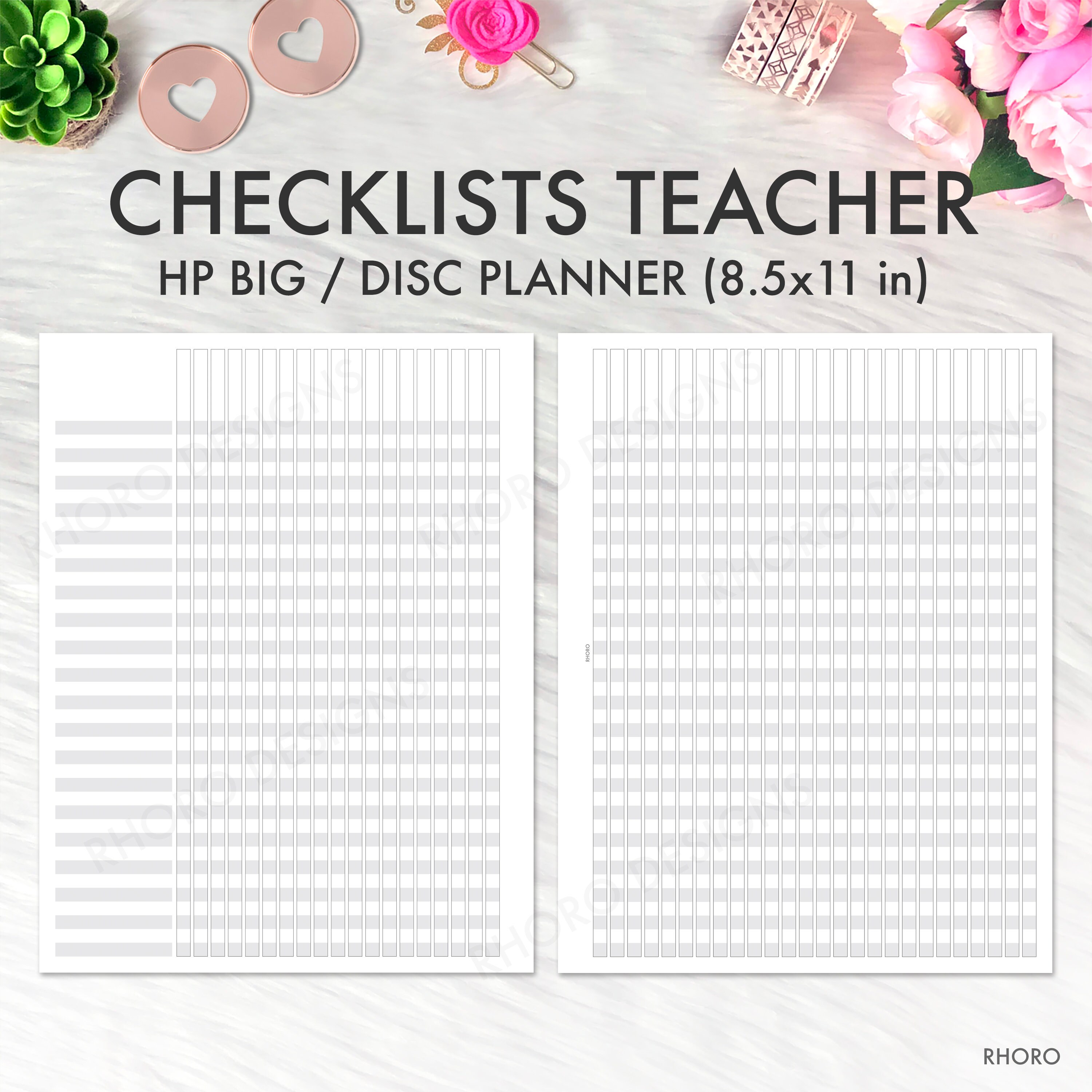 Big Teacher Happy Planner Classroom Checklist Printable - Etsy