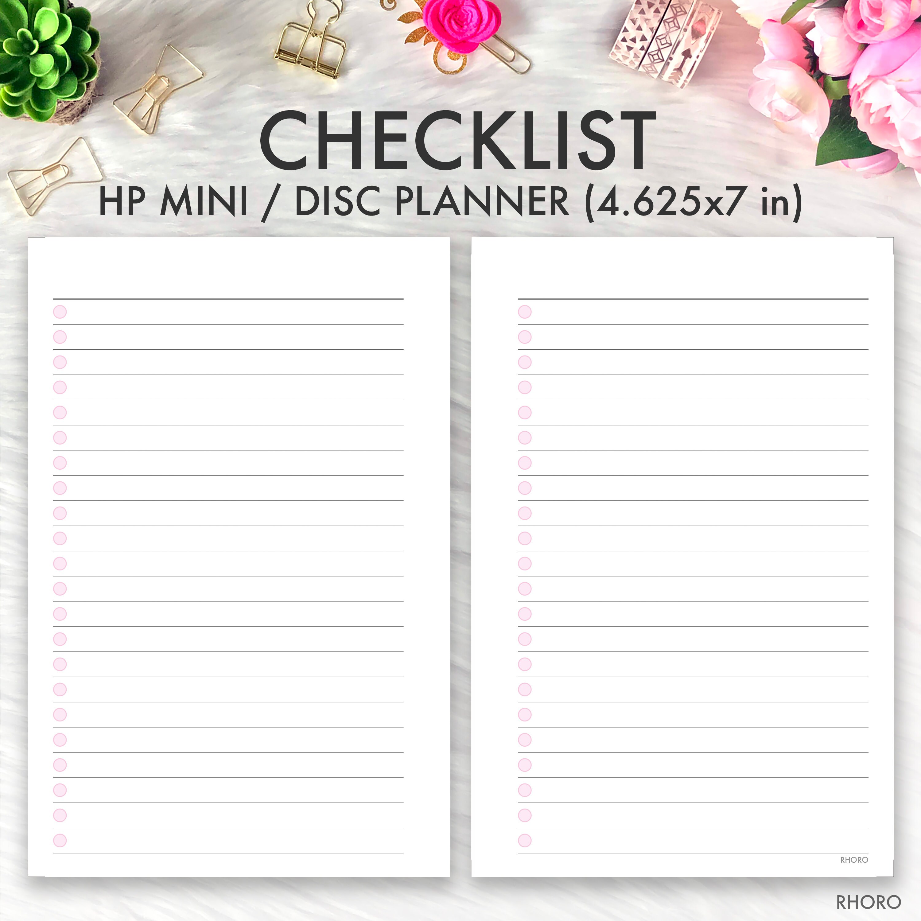MINI Happy Planner CHECKLIST Printable Inserts to Do Mini - Etsy