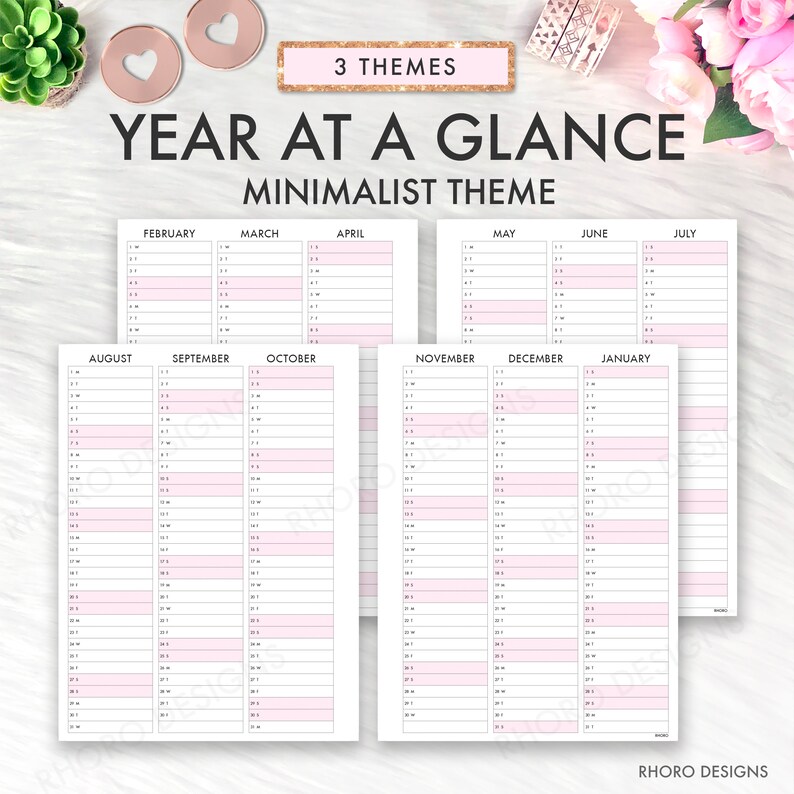 Happy Planner Printable Teacher Planner Year at A Glance 2022 - Etsy