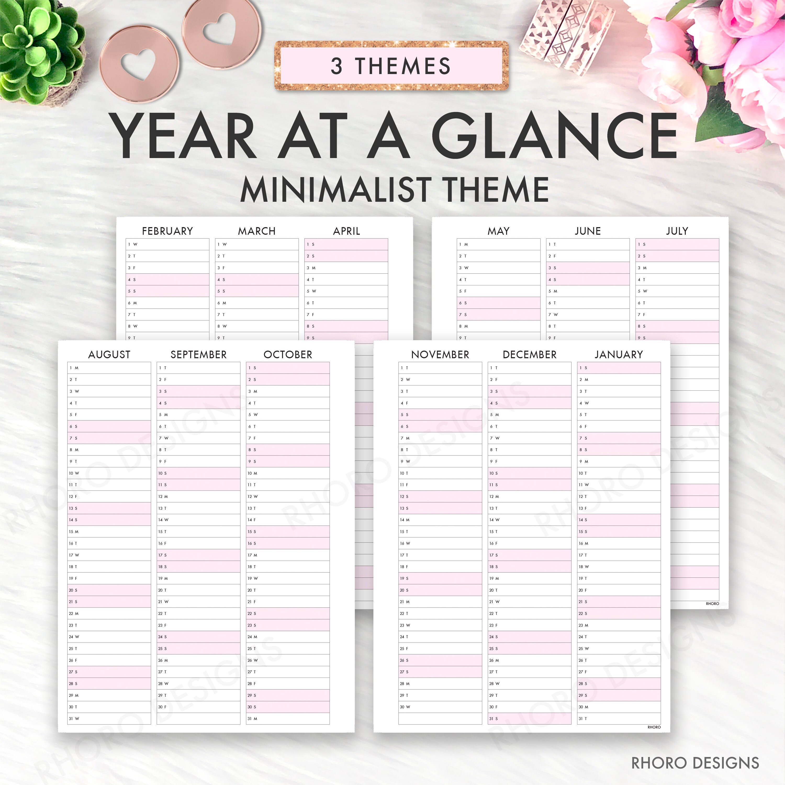 Happy Planner Printable Teacher Planner Year at A Glance 2022 - Etsy