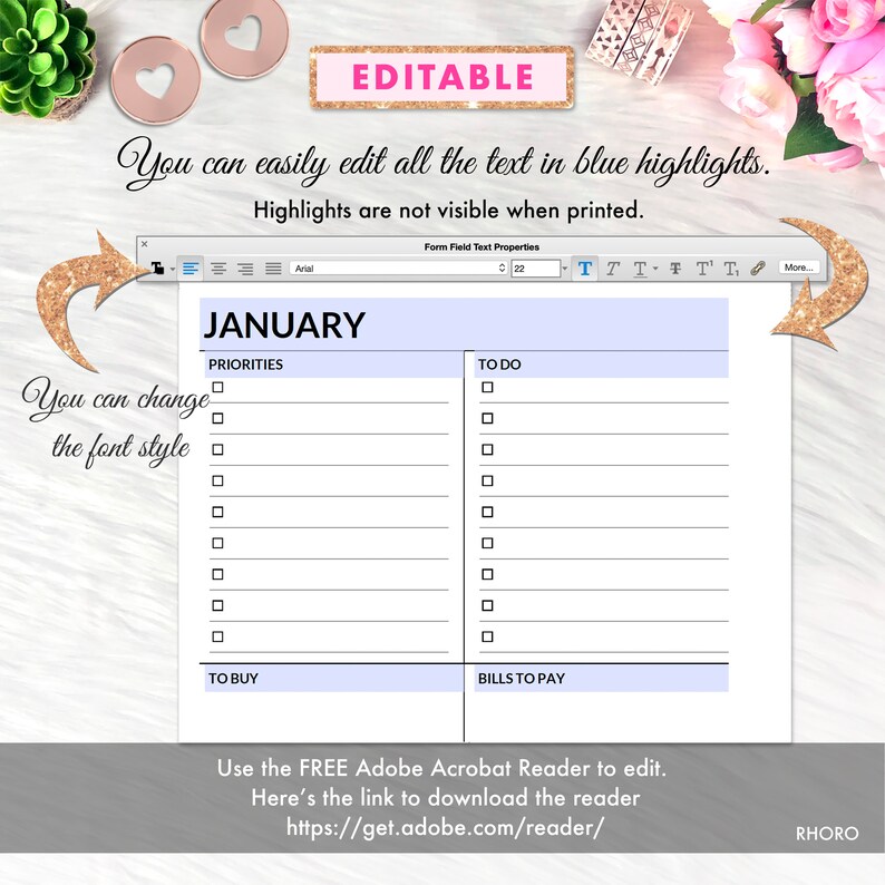 EDITABLE Happy Planner Mini Printable, Happy Planner Mini Dashboard ...