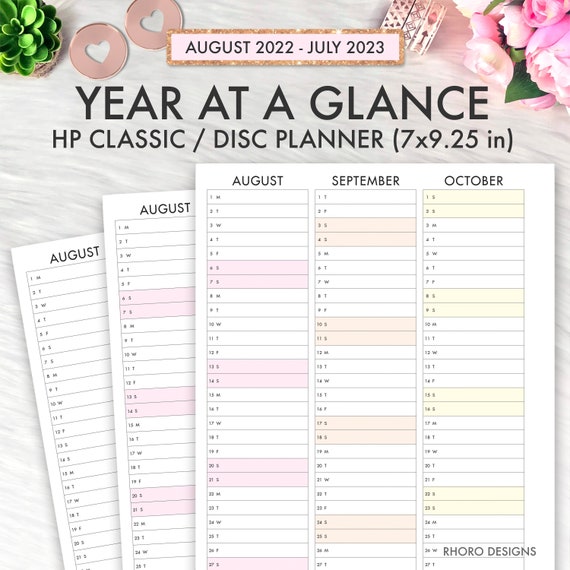 Happy Planner Printable Teacher Planner Year at A Glance 2022 - Etsy