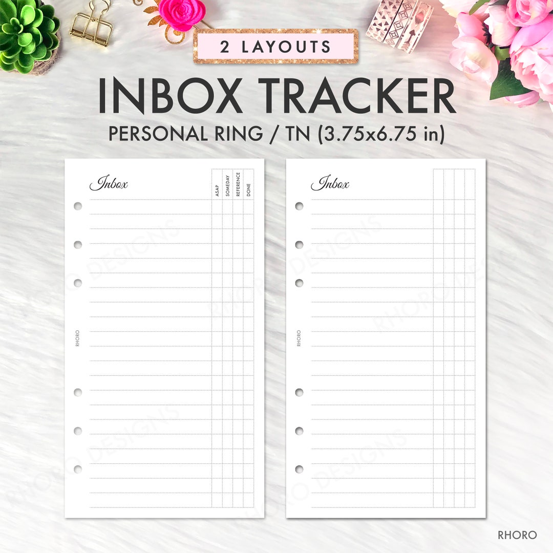 Personal Planner Inserts, Personal Planner Inbox, Inbox Tracker, Inbox ...