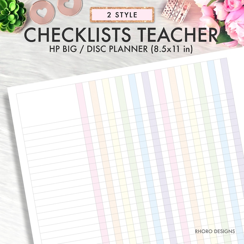 Big Teacher Happy Planner Classroom Checklist Printable - Etsy