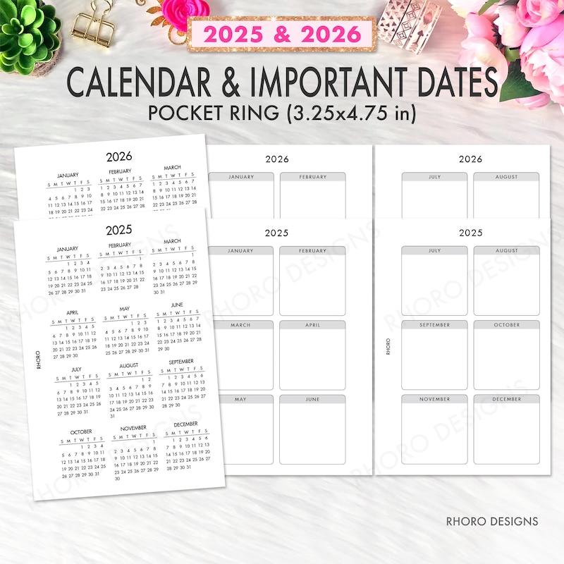 2025 2026 Pocket Calendar - Etsy