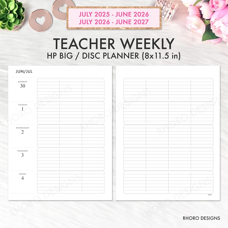 Happy Planner Printable, Teacher Planner 2025 2026 Digital, Big Happy ...