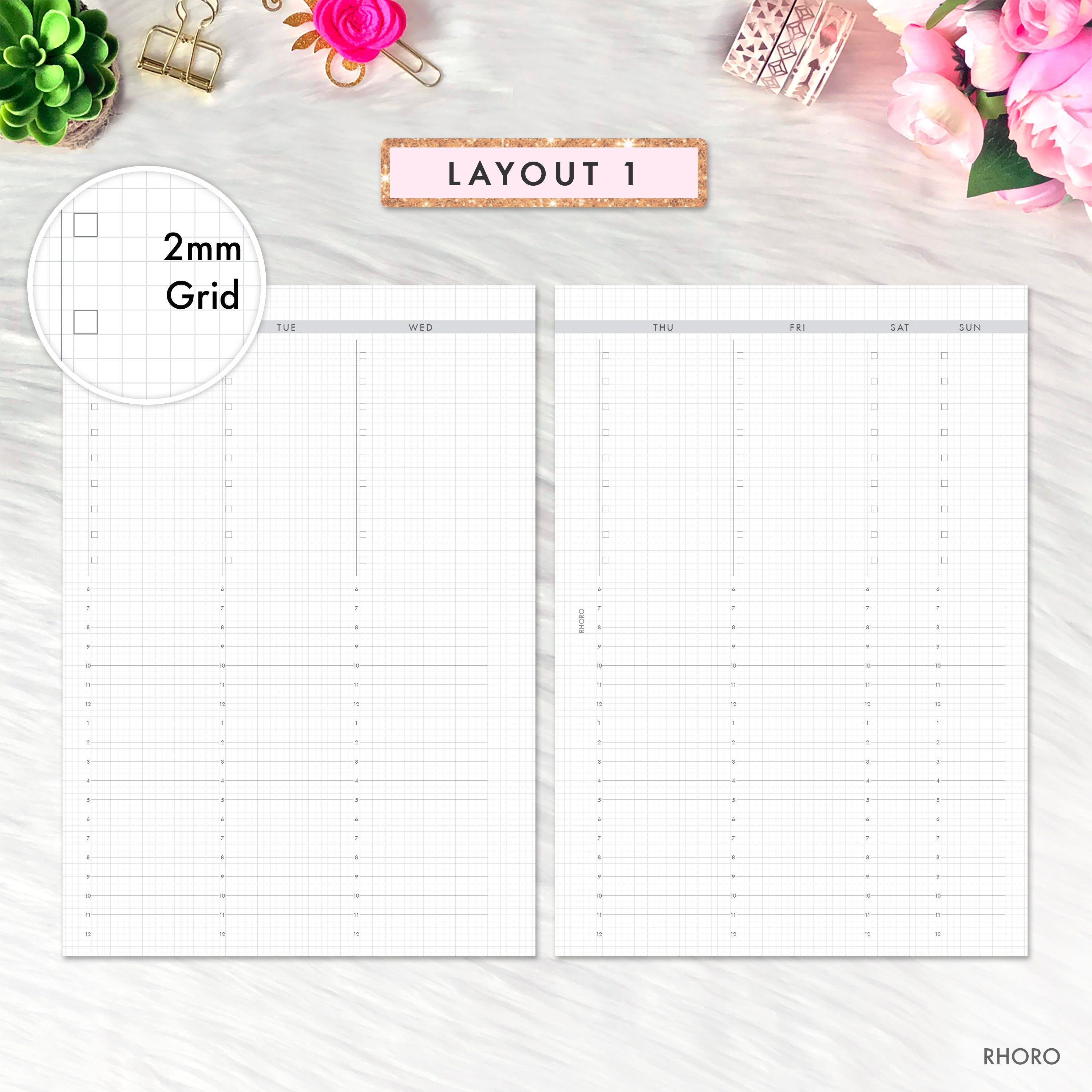 A5 Planner Inserts Printable Weekly Vertical on 2 Pages - Etsy