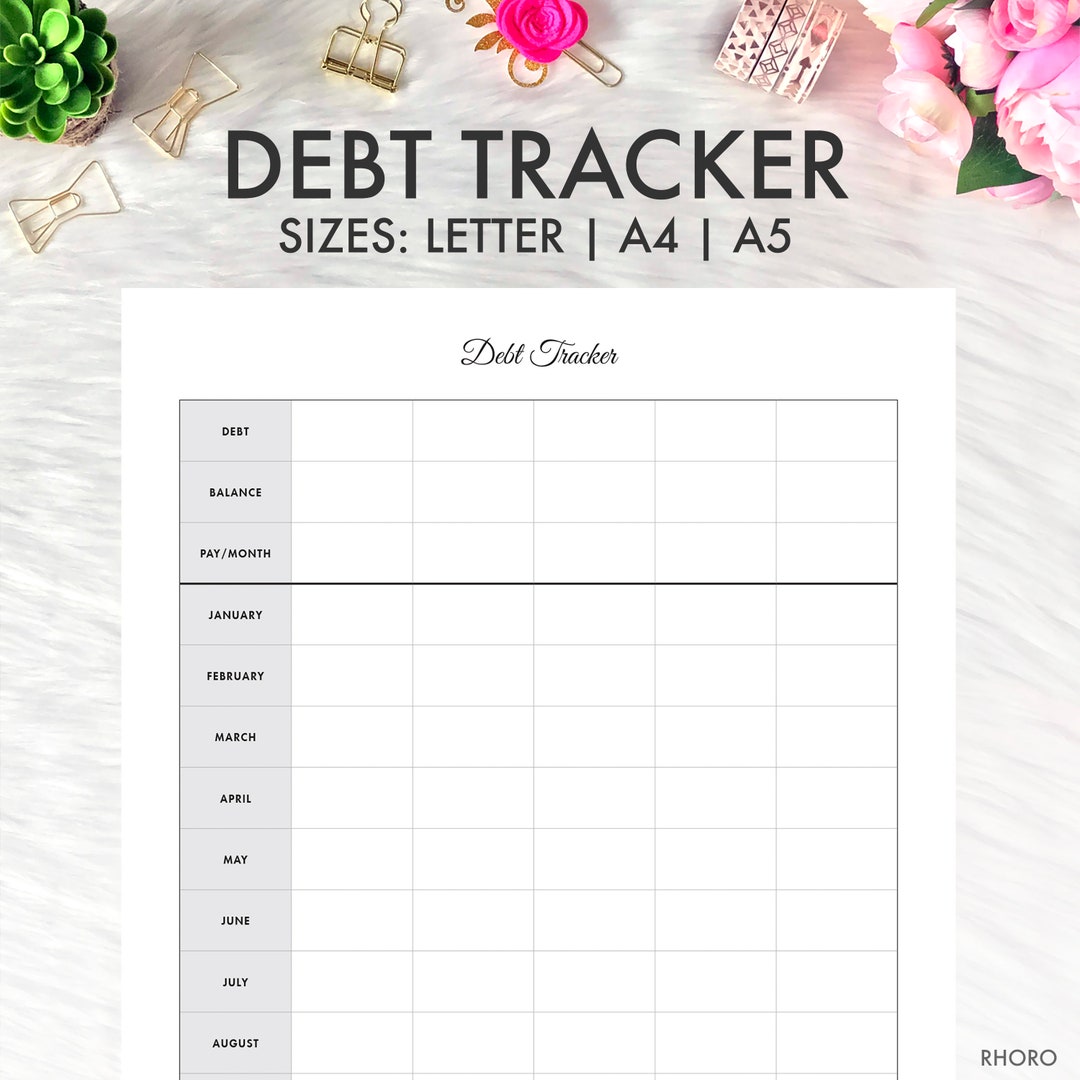 DEBT TRACKER, Debt Tracker Printable, Debt Tracker Bullet Journal, Debt ...