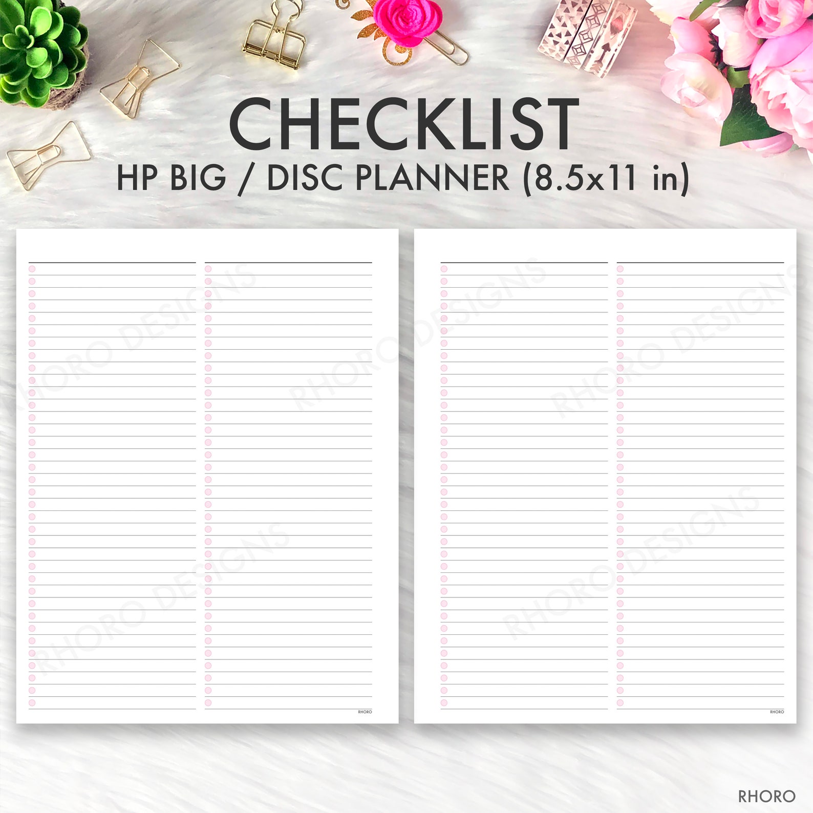 BIG Happy Planner CHECKLIST Printable Inserts, to Do Big Happy Planner ...