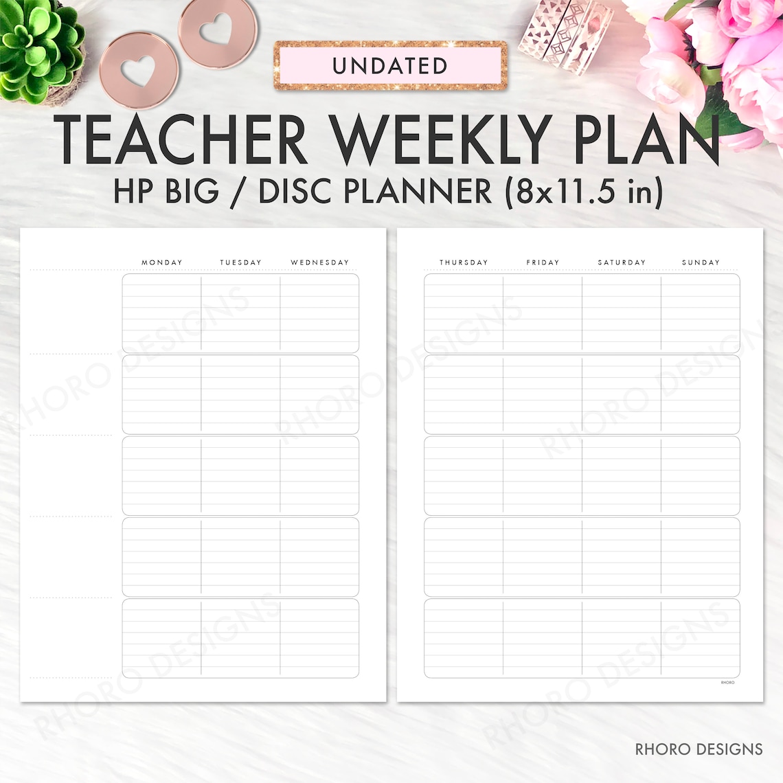 Teacher Happy Planner Big Printable Insert Teacher Weekly - Etsy