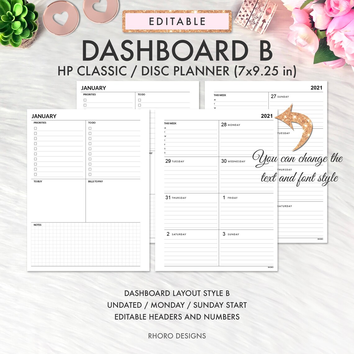 EDITABLE Happy Planner Dashboard Layout CLASSIC Happy Planner | Etsy
