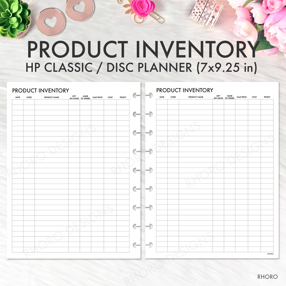 PRODUCT INVENTORY Classic Happy Planner Printable Insert - Etsy