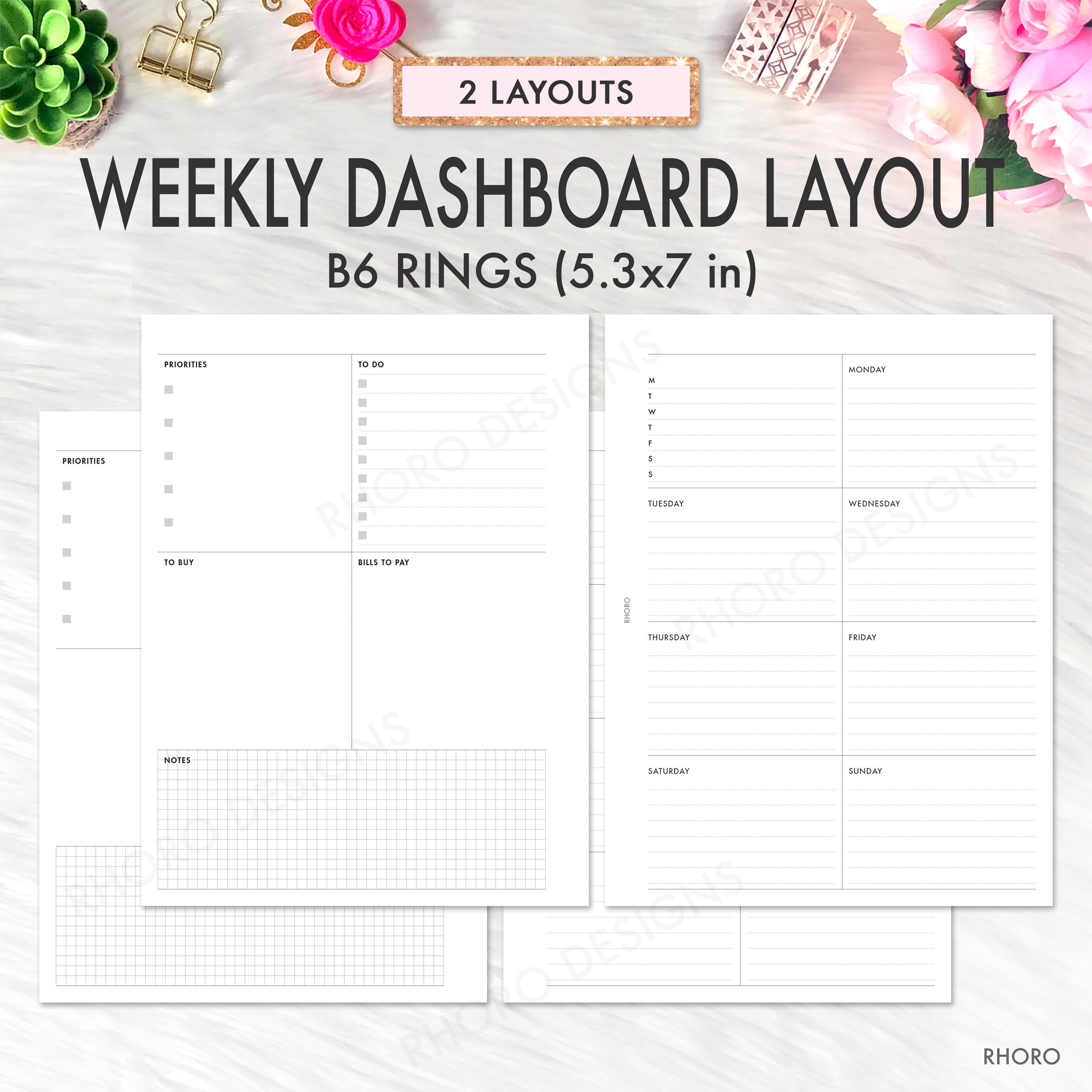 B6 Rings Inserts Printable B6 Rings Planner Inserts B6 Rings - Etsy