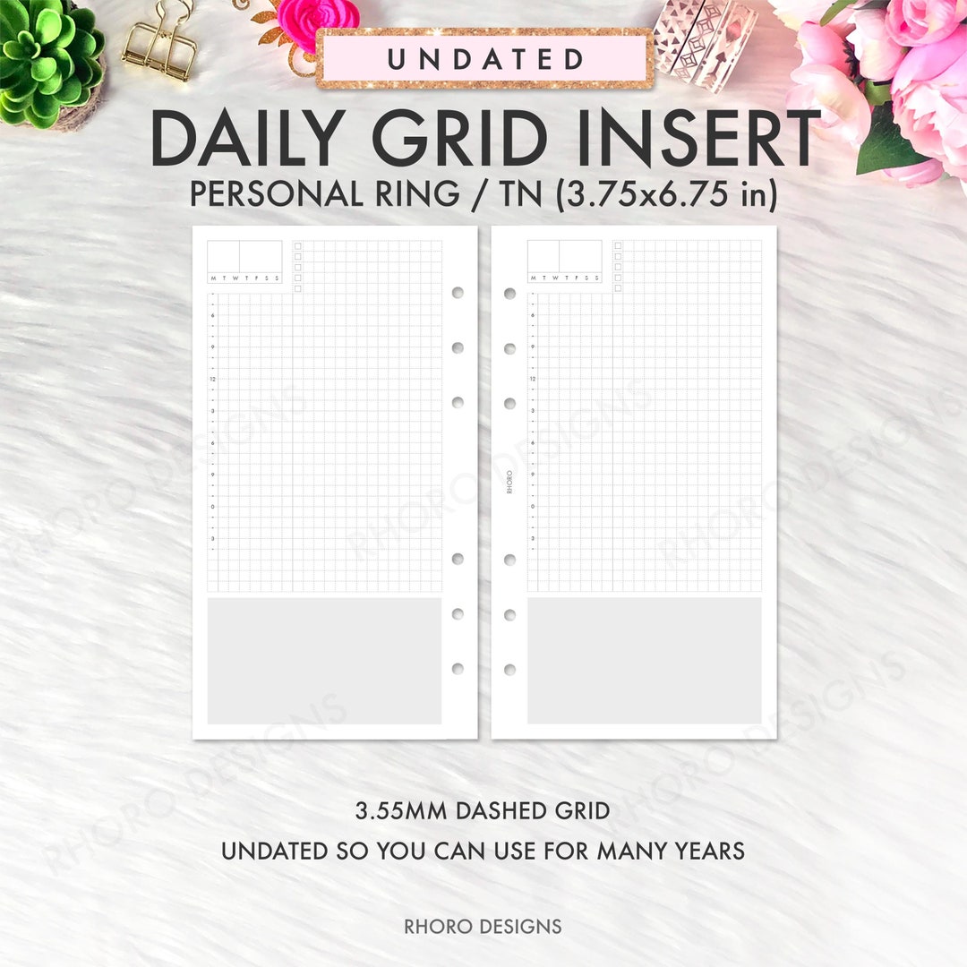 Personal Ring Printable Inserts Hobonichi Grid Daily, Personal Ring ...