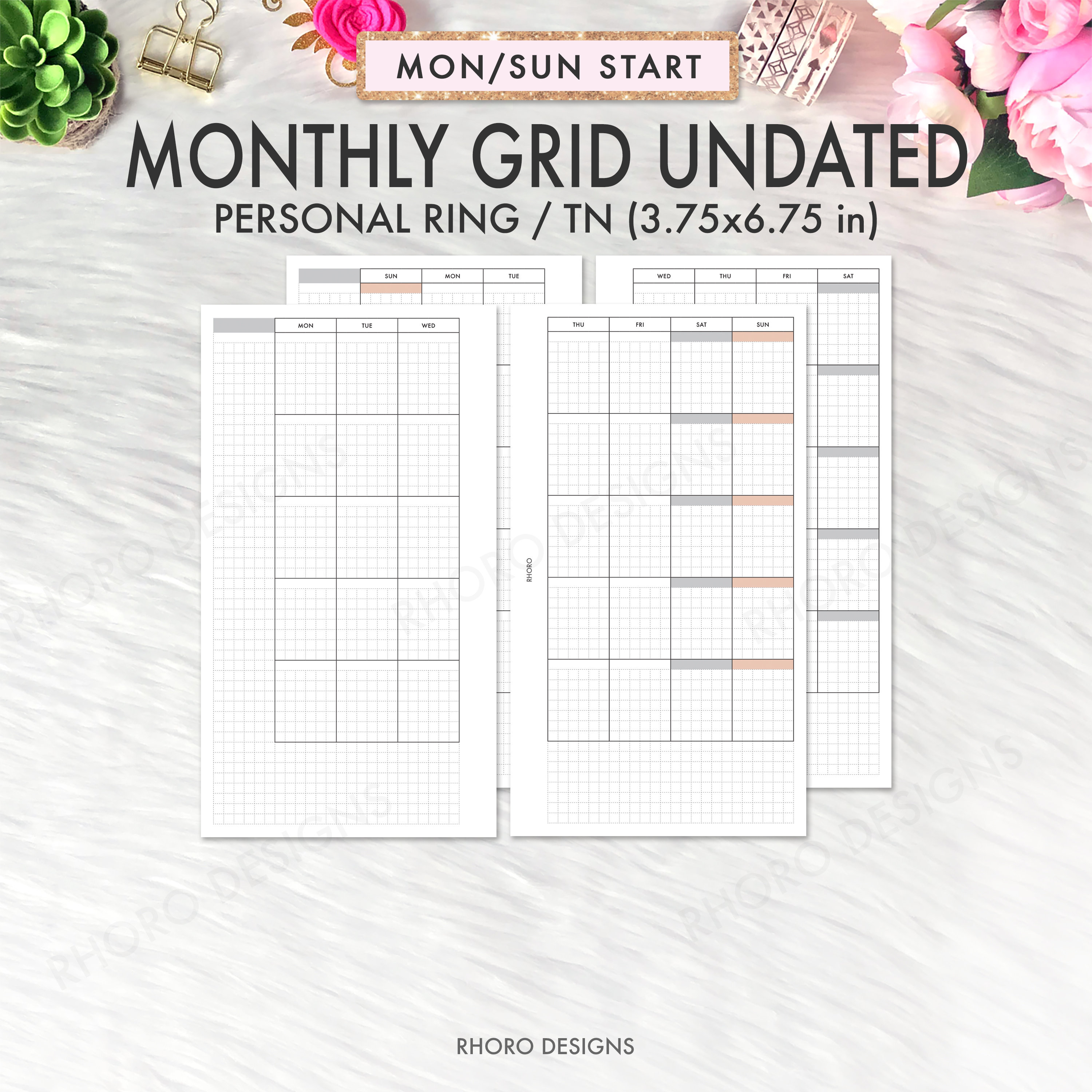 Personal Planner Inserts Printable Personal Monthly Inserts | Etsy