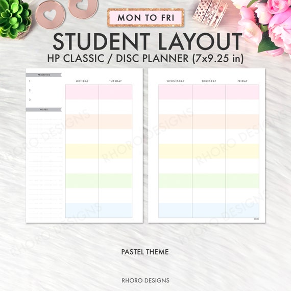 Happy Planner Student Happy Planner Student Layout Printable - Etsy