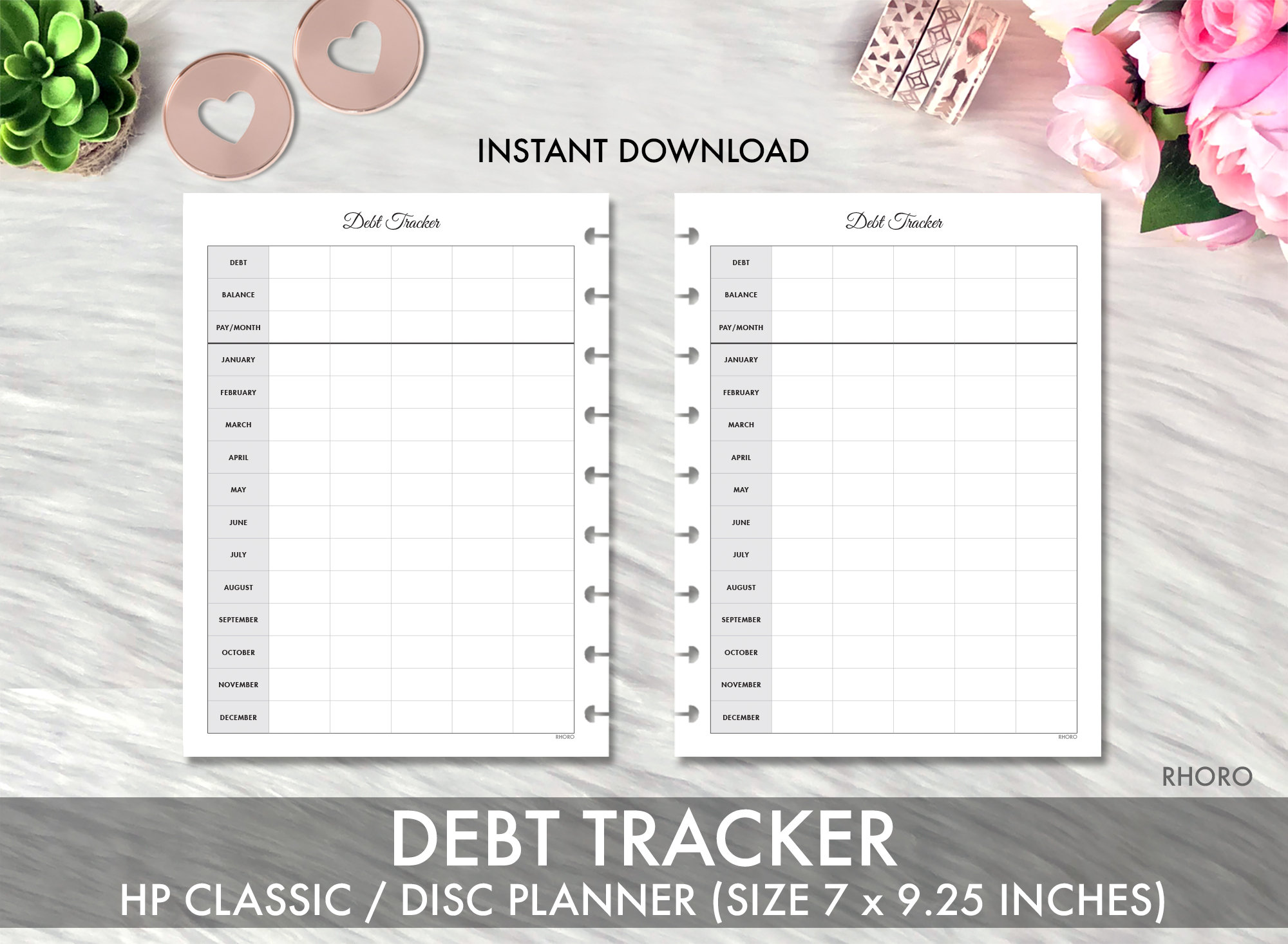 Happy Planner Classic DEBT TRACKER Printable Insert LOAN - Etsy