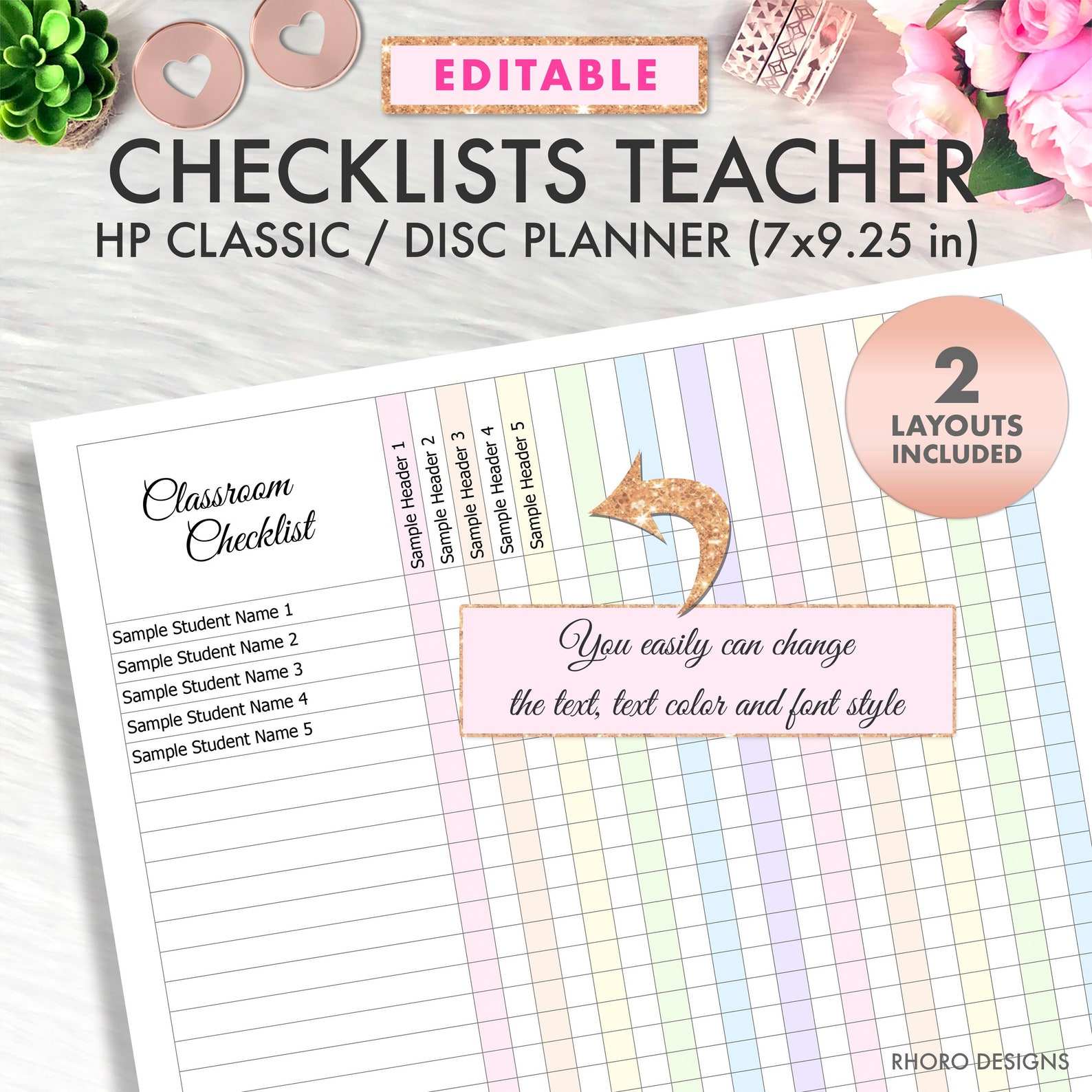EDITABLE Teacher Happy Planner Classic Classroom Checklist - Etsy