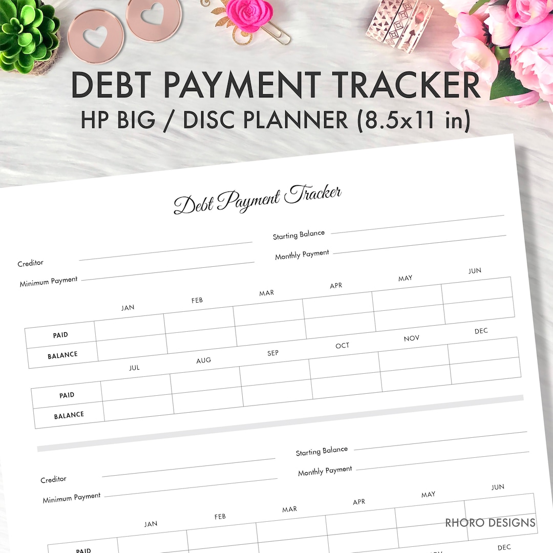 Happy Planner Debt Payment Tracker, Happy Planner Big Inserts, Big ...