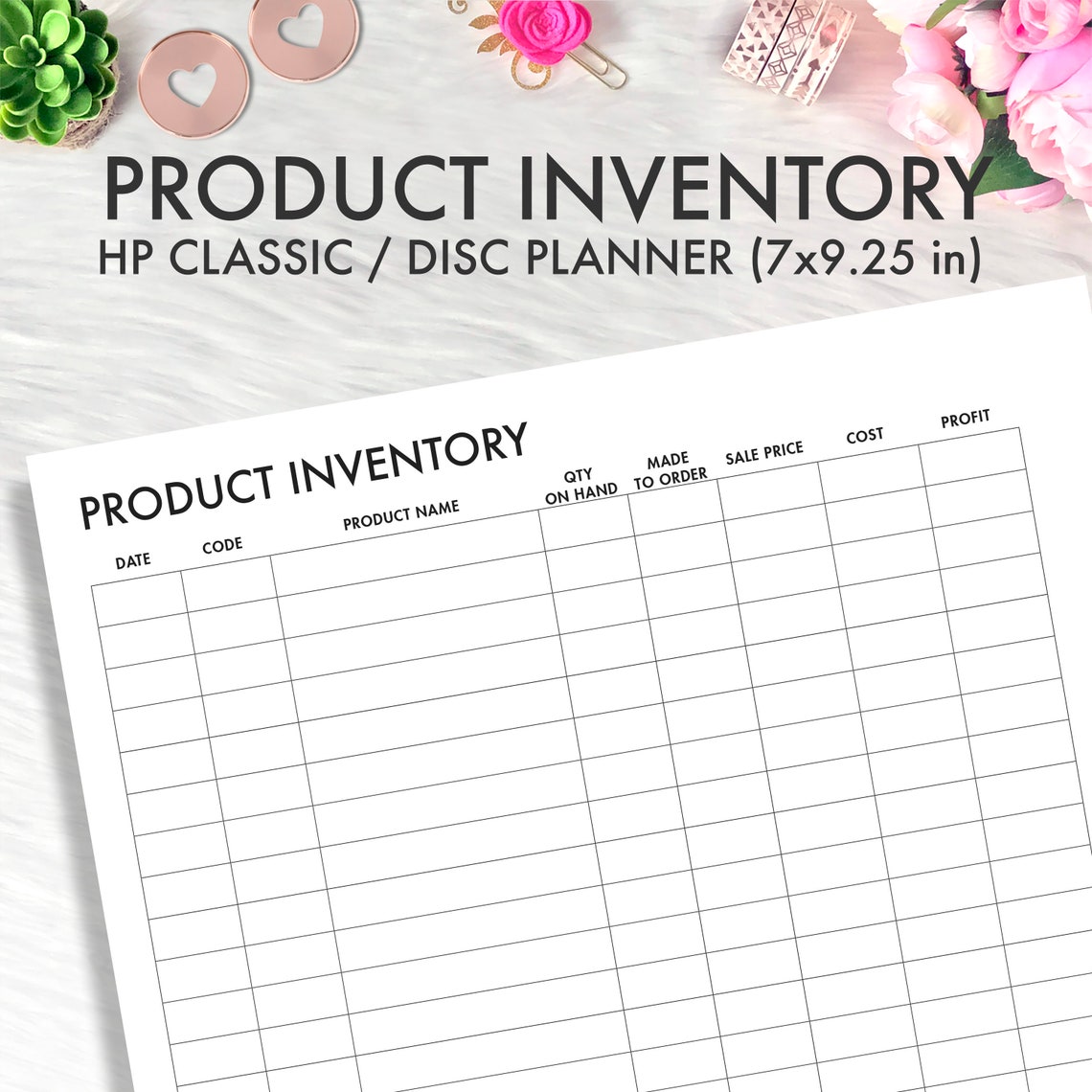 PRODUCT INVENTORY Classic Happy Planner Printable Insert - Etsy
