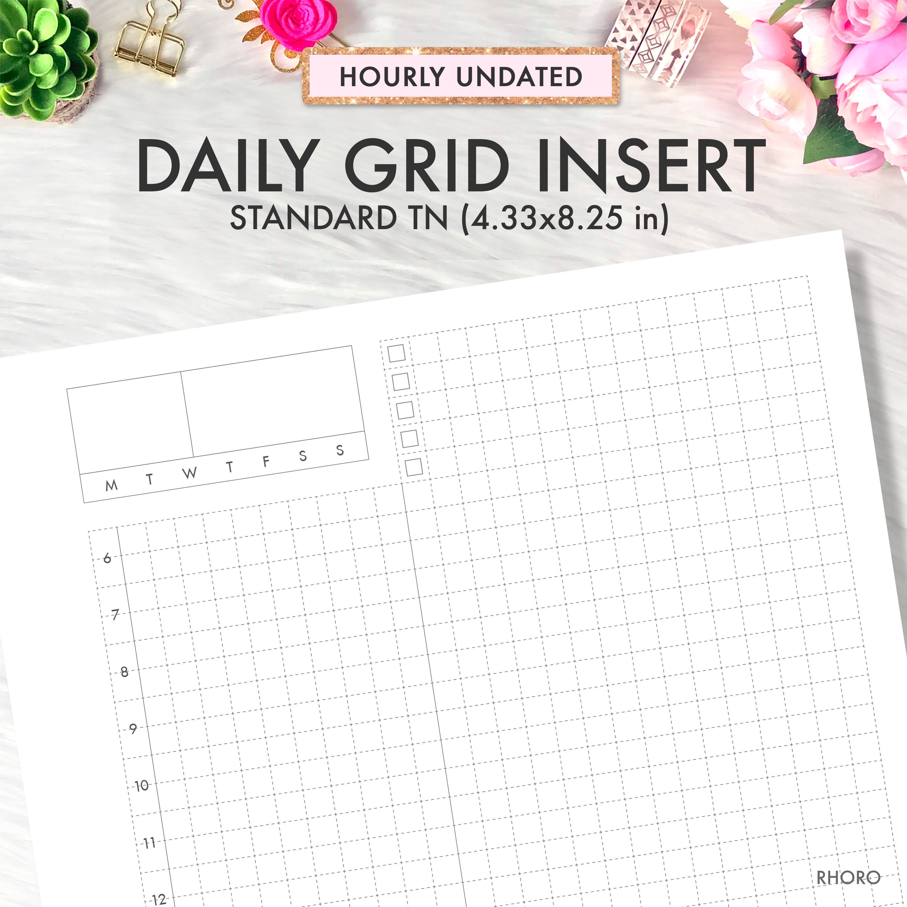 Printable TN Insert Daily Grid Standard Traveler's | Etsy