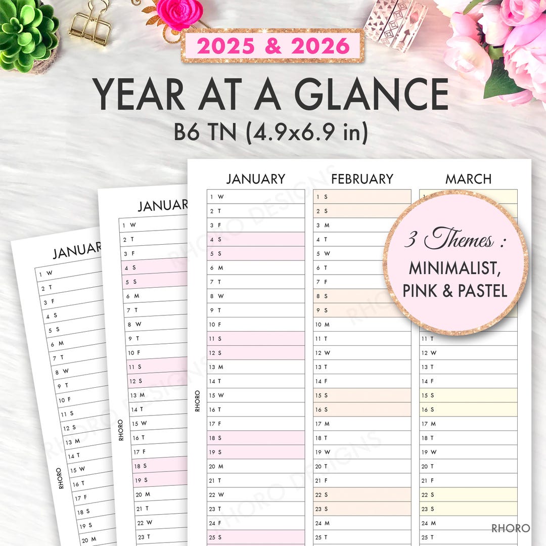B6 Planner Inserts Printable, B6 Inserts, B6 Printable, B6 2025 2026 ...