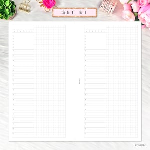 Personal Ring Printable Insert, Daily Grid Set B, Personal Ring Inserts ...