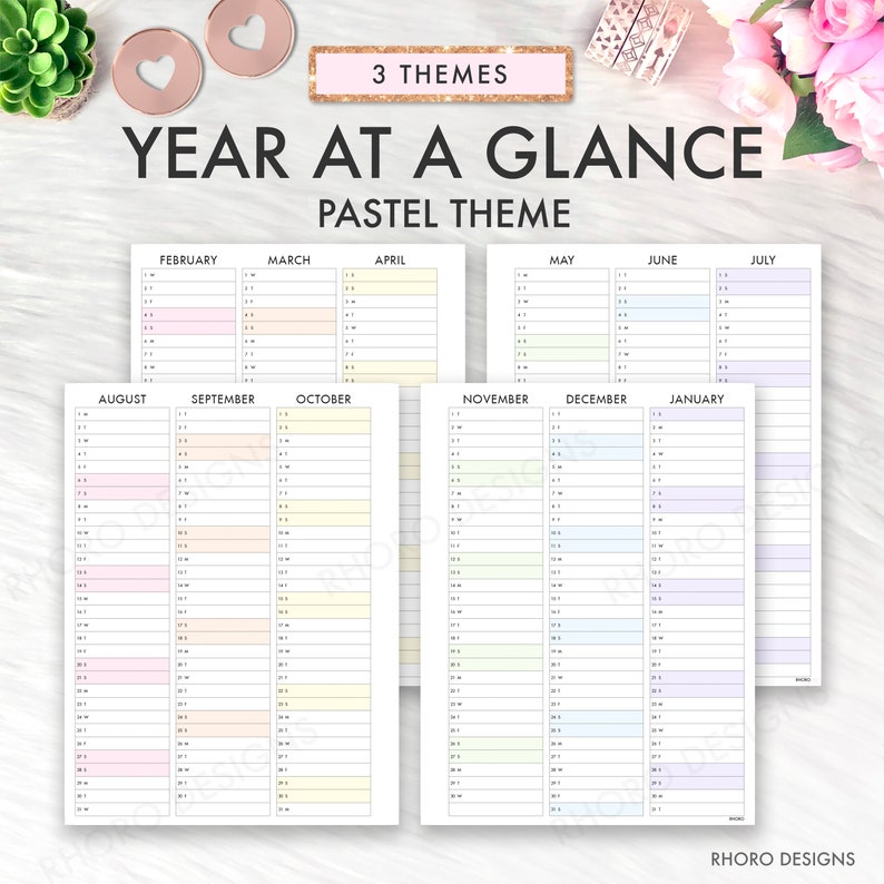 Happy Planner Printable Teacher Planner Year at A Glance 2022 - Etsy