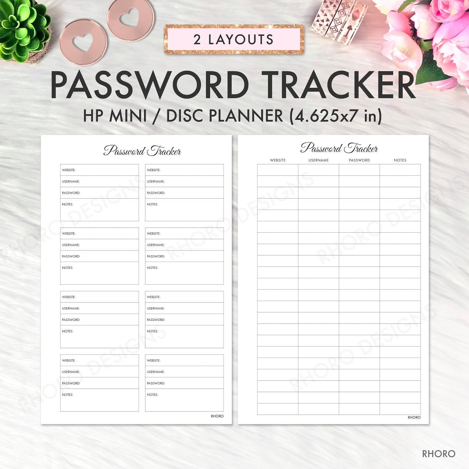 MINI HAPPY PLANNER Inserts Printable Password Tracker - Etsy