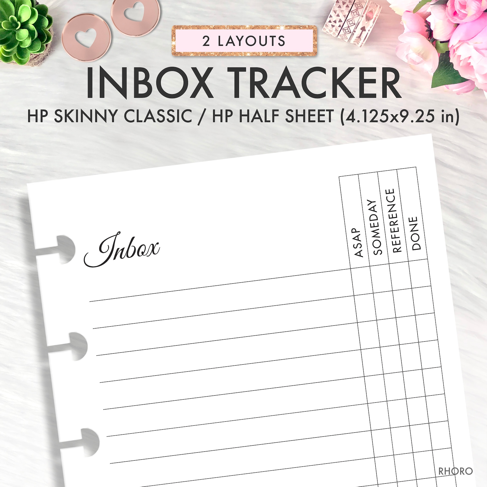 Printable Inbox Happy Planner Skinny Classic Inbox Tracker - Etsy
