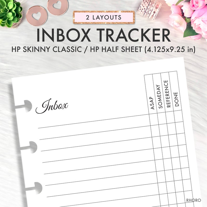 Printable Inbox Happy Planner Skinny Classic Inbox Tracker - Etsy