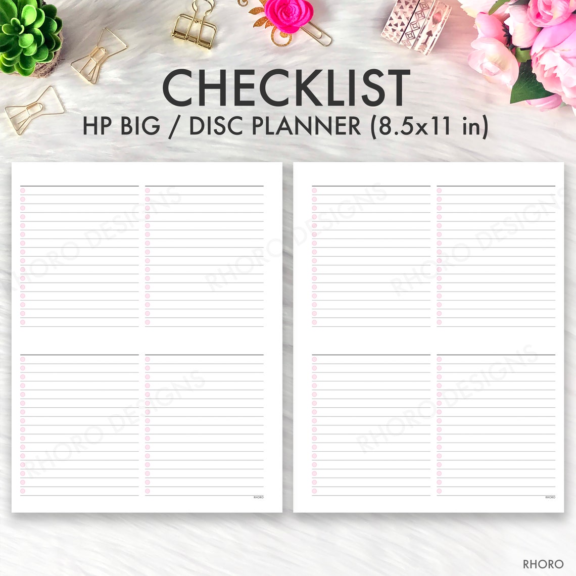 BIG Happy Planner CHECKLIST Printable Inserts to Do Big Happy - Etsy