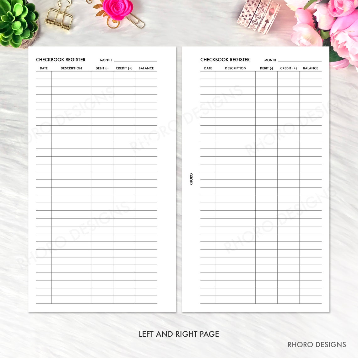 CHECKBOOK REGISTER Personal Planner Inserts Check Register - Etsy