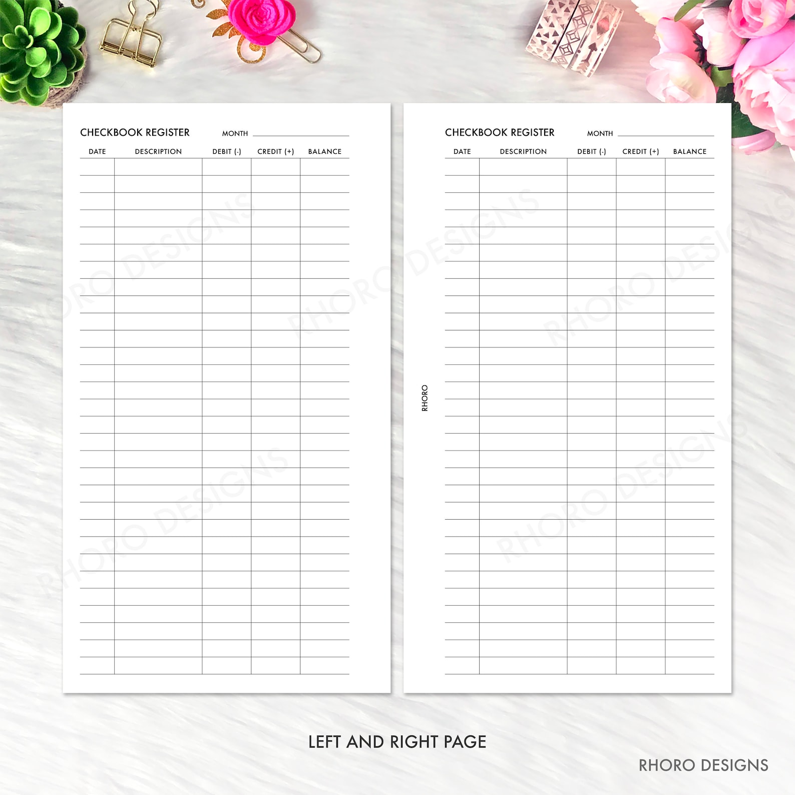 CHECKBOOK REGISTER Personal Planner Inserts Check Register - Etsy