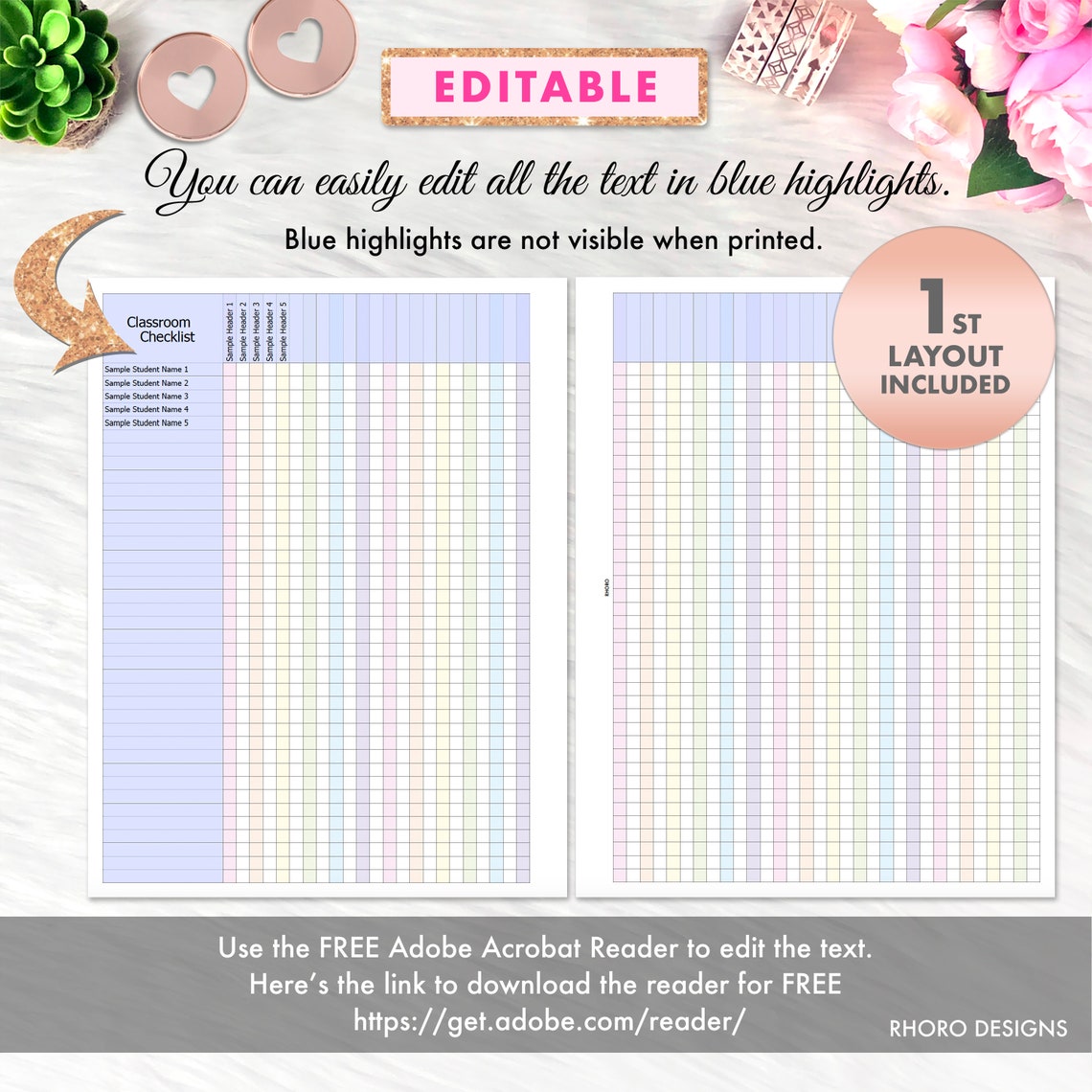 EDITABLE Teacher Happy Planner Big Classroom Checklist - Etsy