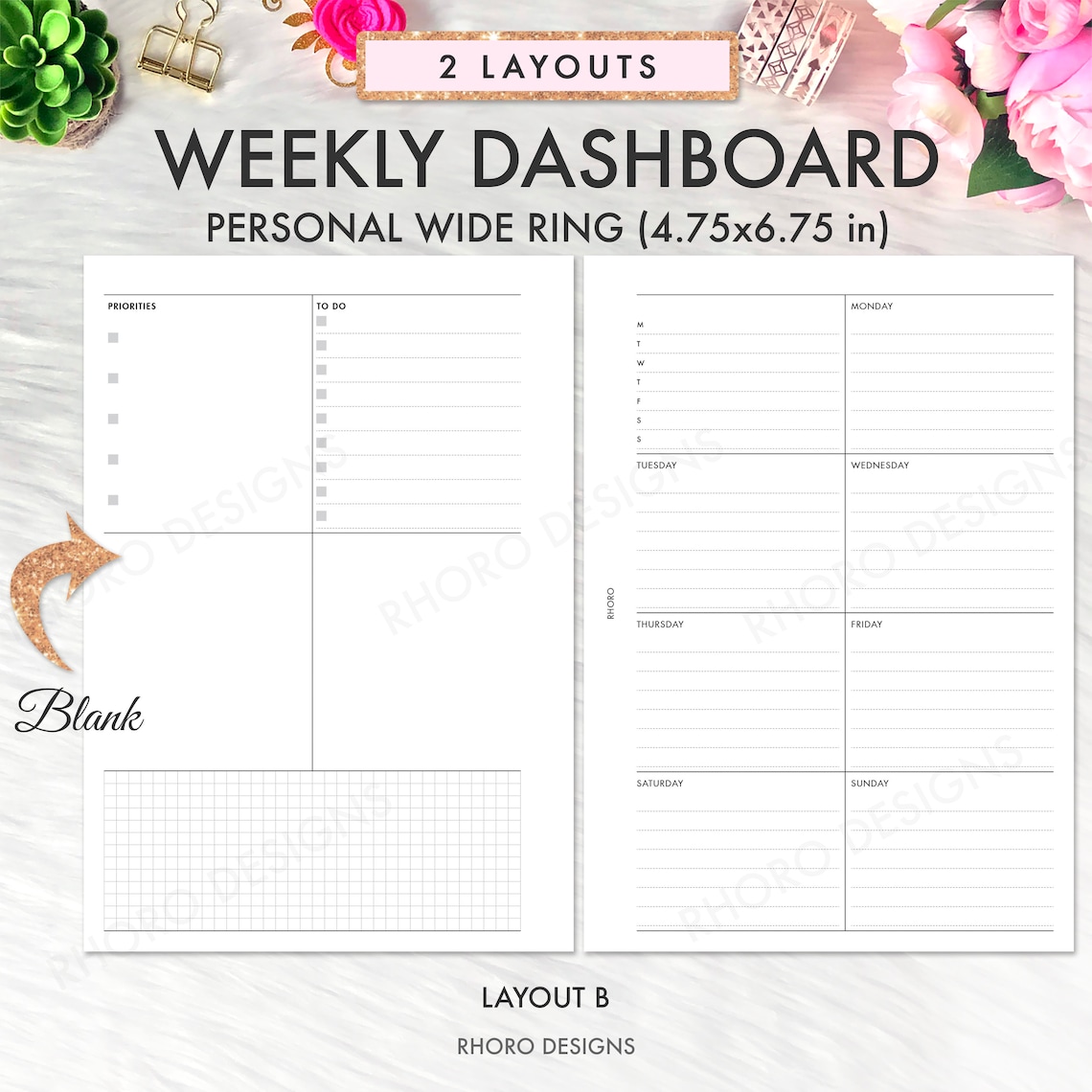 Personal Wide Inserts Personal Wide Planner Printable | Etsy