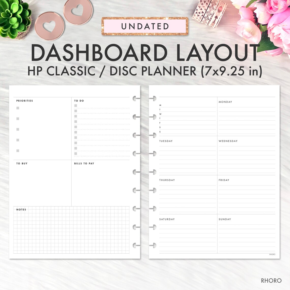 Dashboard Layout CLASSIC HAPPY PLANNER Printable Insert, Dashboard ...