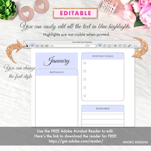 EDITABLE Mini Happy Planner Inserts, Erin Condren Monthly Dashboard ...