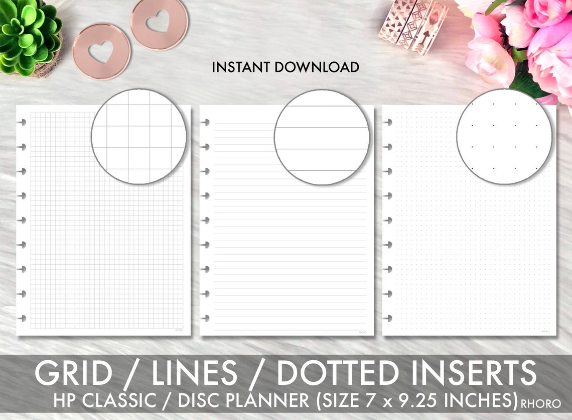 Classic Happy Planner Inserts, Happy Planner Inserts Printable, Grid ...