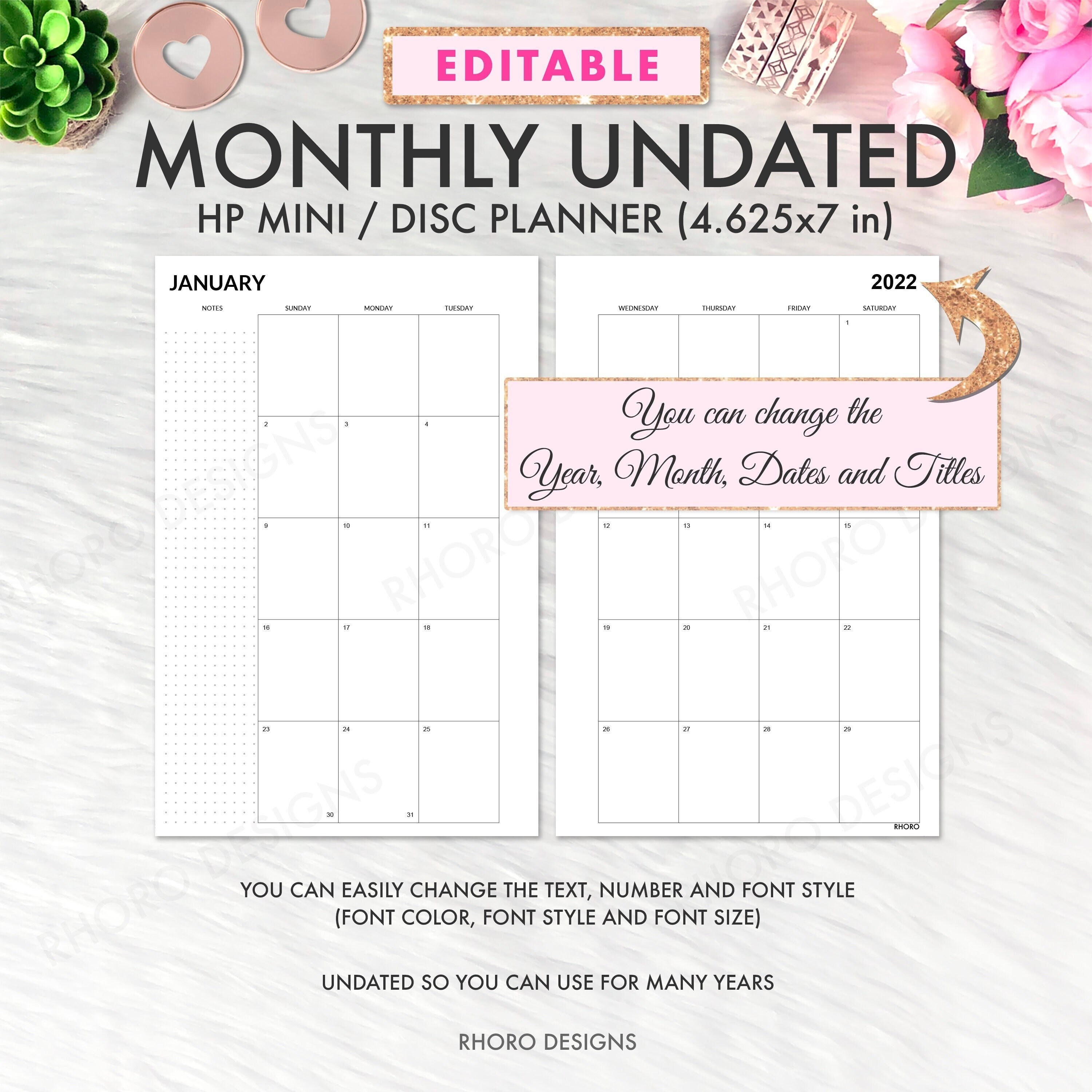 EDITABLE Mini Happy Planner Inserts Happy Planner Printable | Etsy