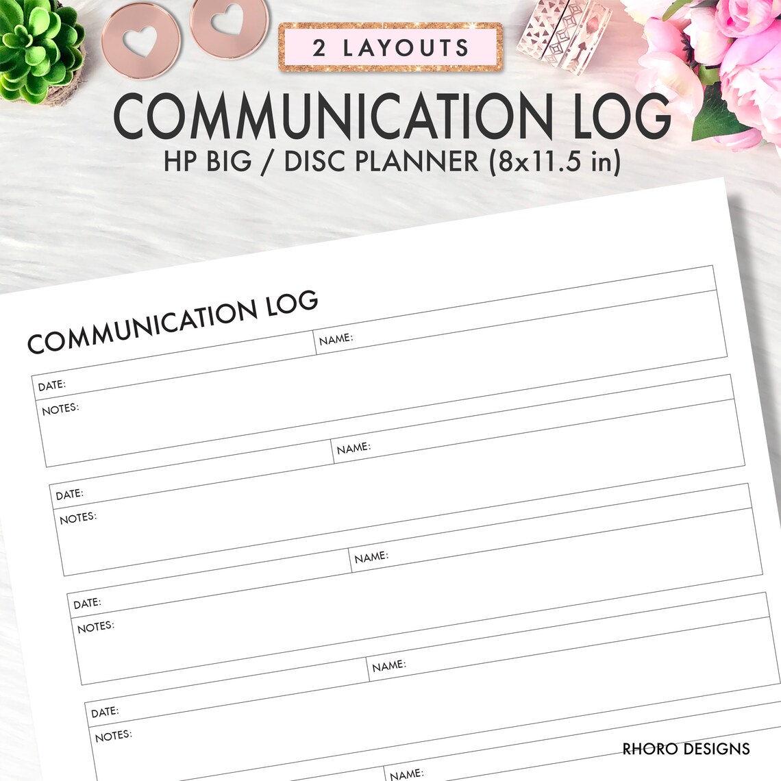 Communication Log Printable Happy Planner Big Inserts - Etsy