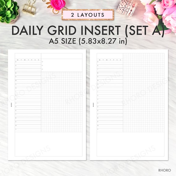 A5 Planner Inserts Printable A5 Daily Insert A5 Daily - Etsy