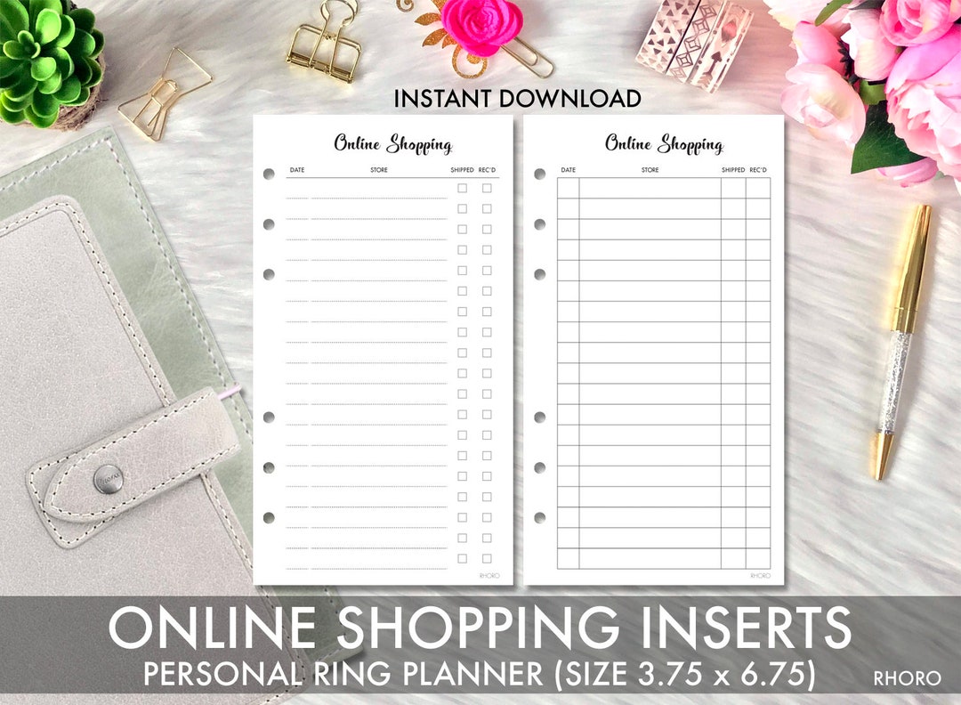 Personal Ring Planner Inserts, Personal Planner Inserts, Online ...