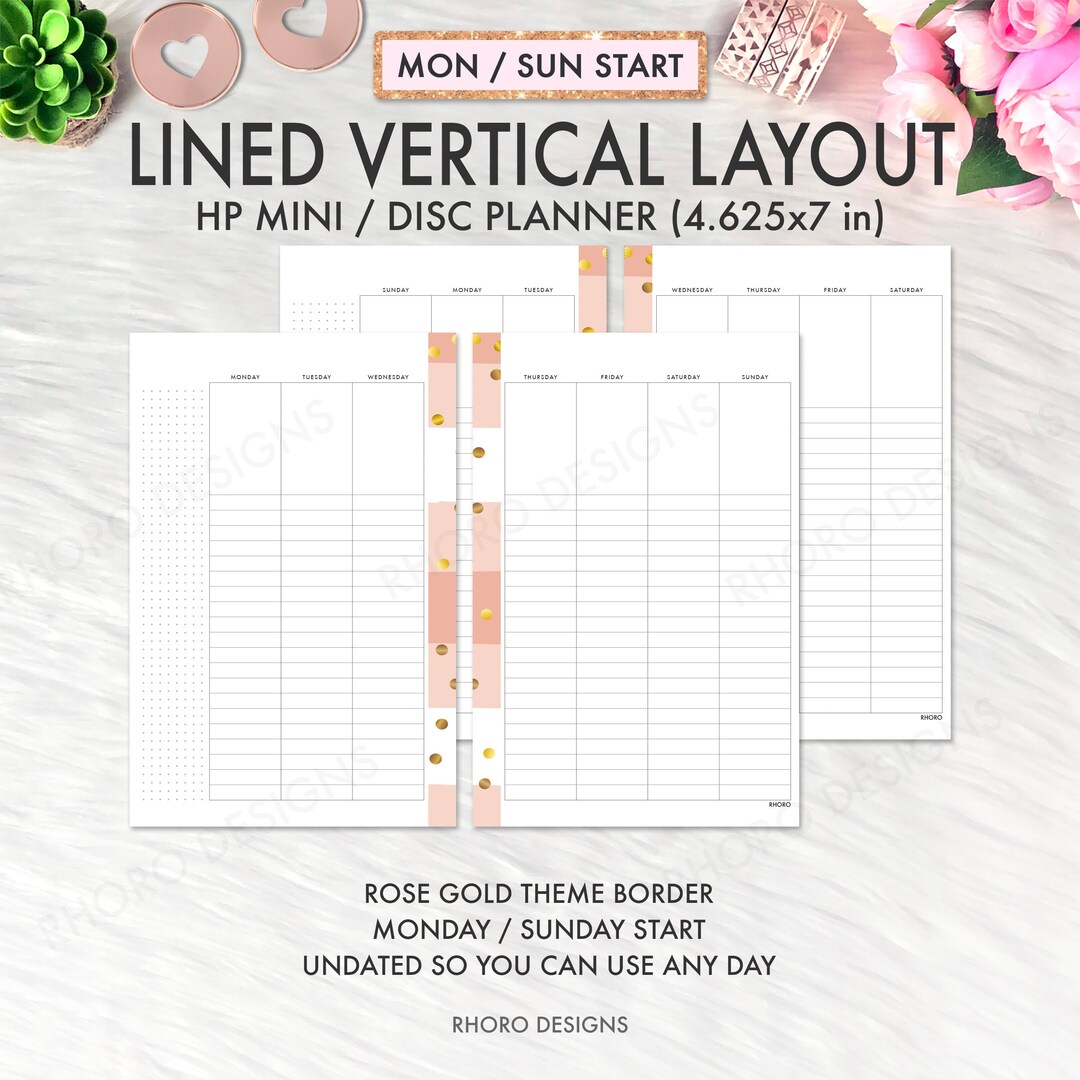 Happy Planner Mini Printable, Weekly Vertical Lined Layout, Undated ...