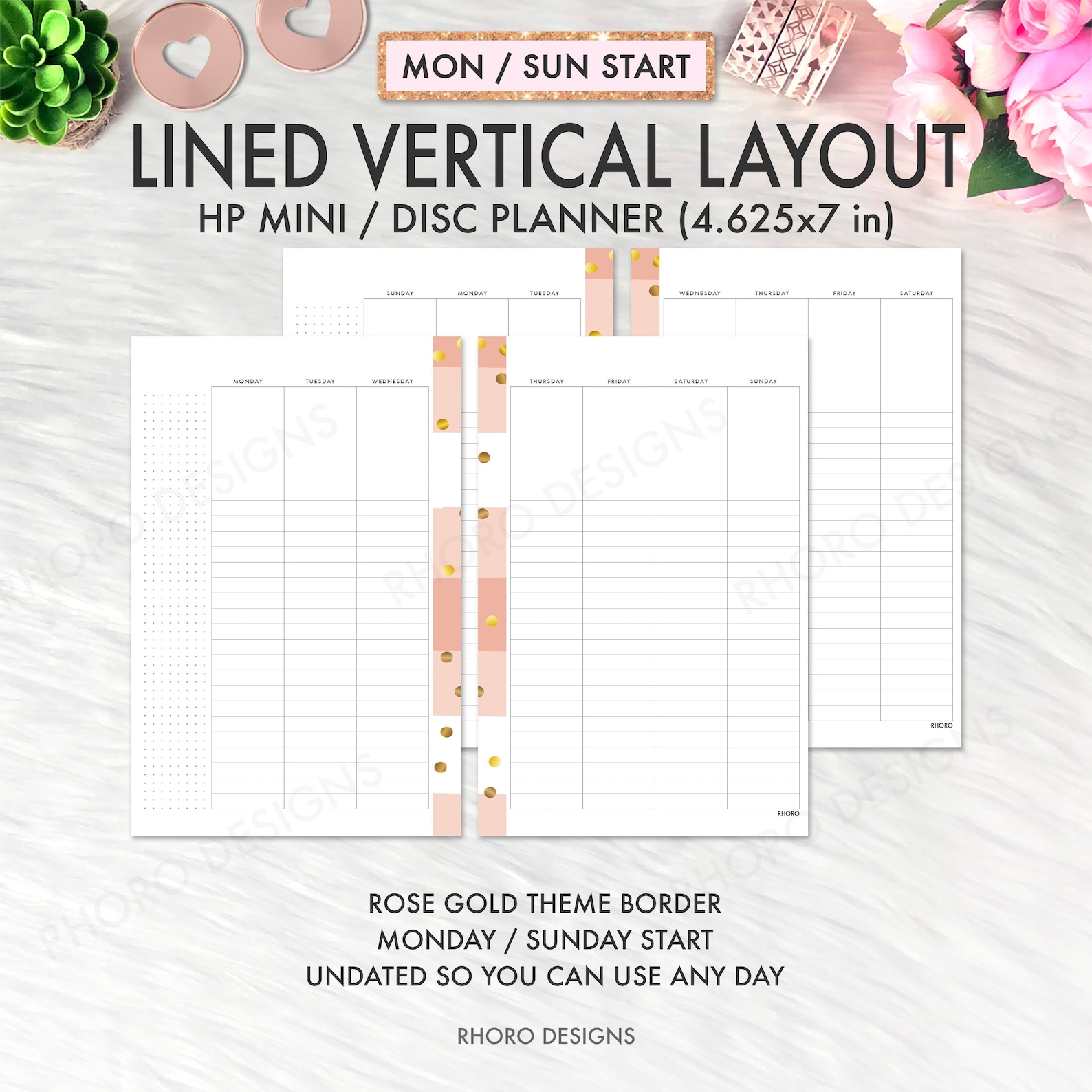 Happy Planner Mini Printable Weekly Vertical Lined Layout - Etsy