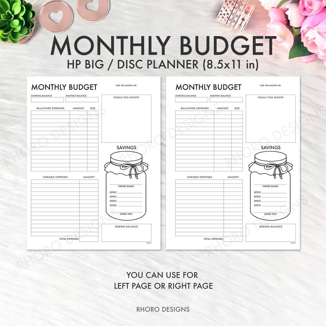Happy Planner Budget Printable, Monthly Budget, Happy Planner Big ...